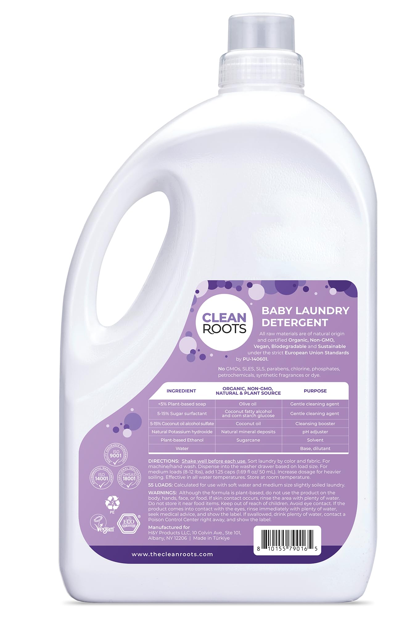 Detergente Ecológico para Bebés, Certificado EcoGarantie 100% Orgánico ...