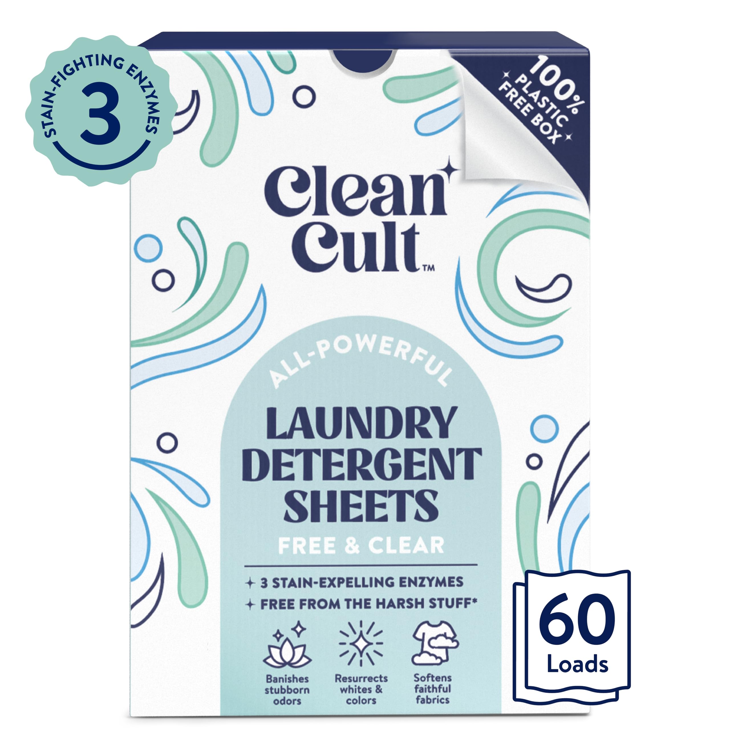 Detergente en Hojas Eco-Friendly, 3 Enzimas Antimanchas, Sin Fragancia ...