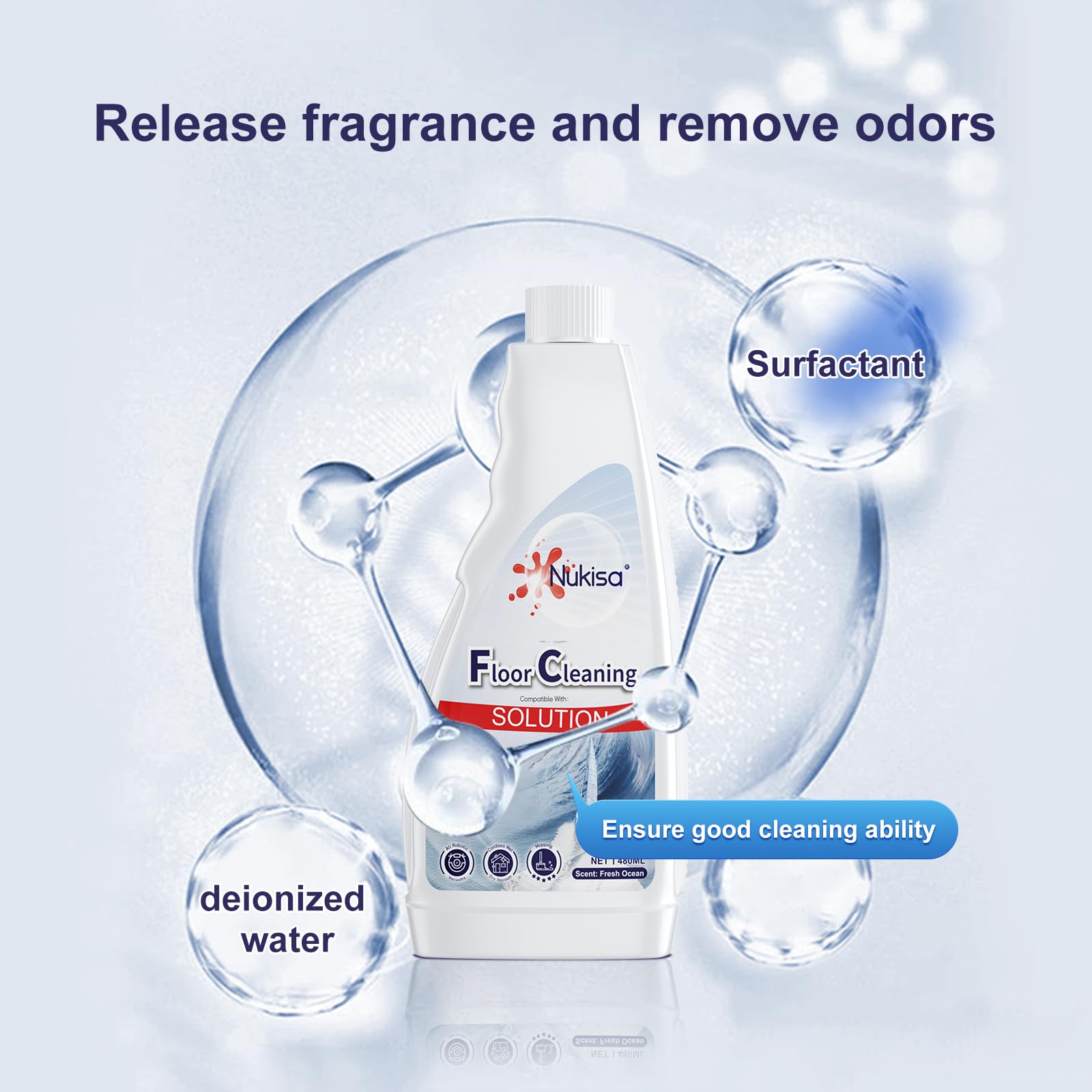 Nukisa Ocean Scent para pisos, compatible con Roomba y otros robots ...