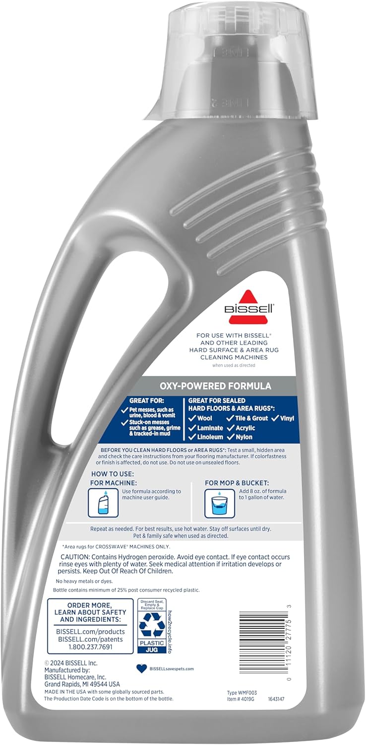 Bissell CrossWave PET PRO OXY 80 oz Multi-Surface Formula, 4019G ...